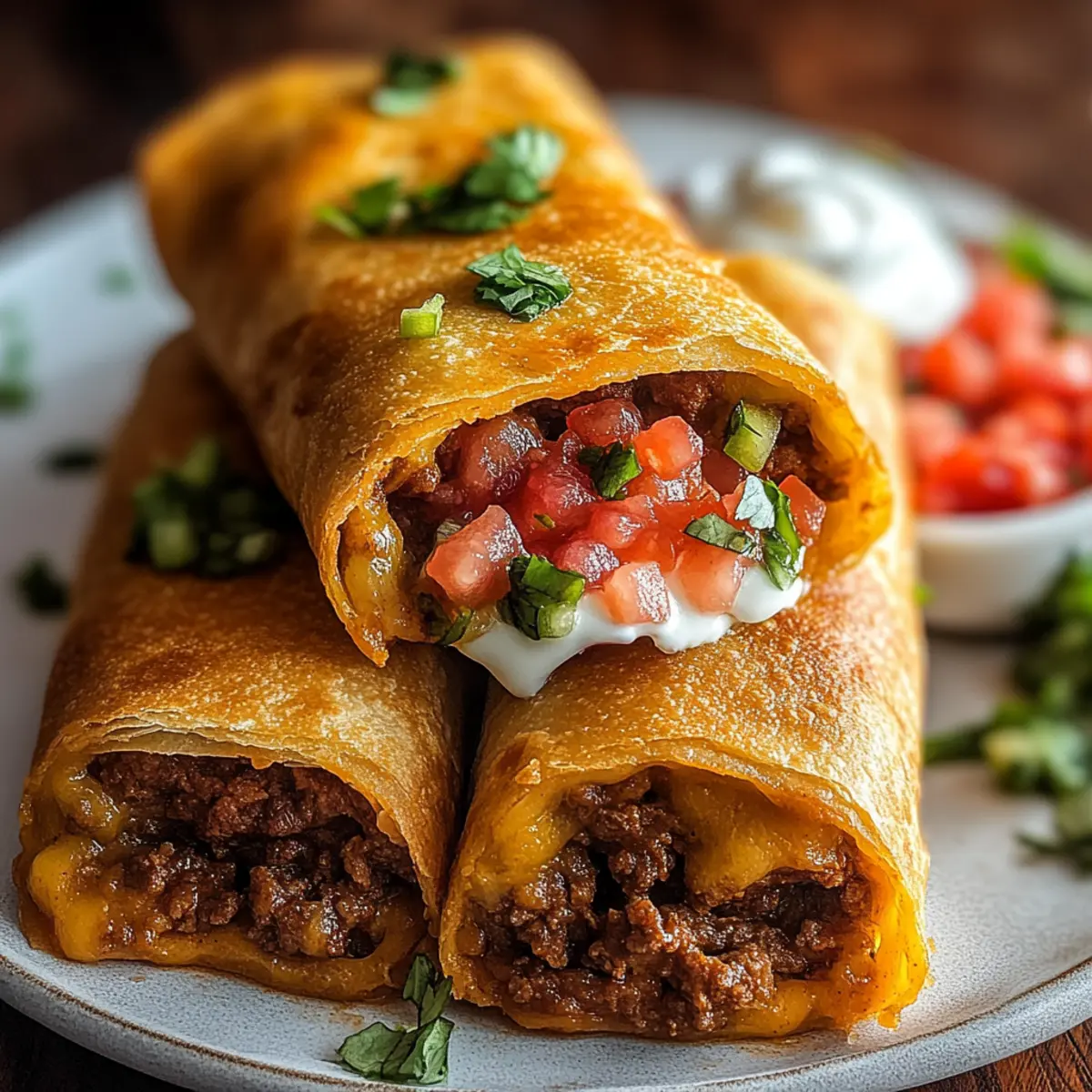 Crispy Beef and Cheese Chimichangas: Perfect Tex-Mex Delight