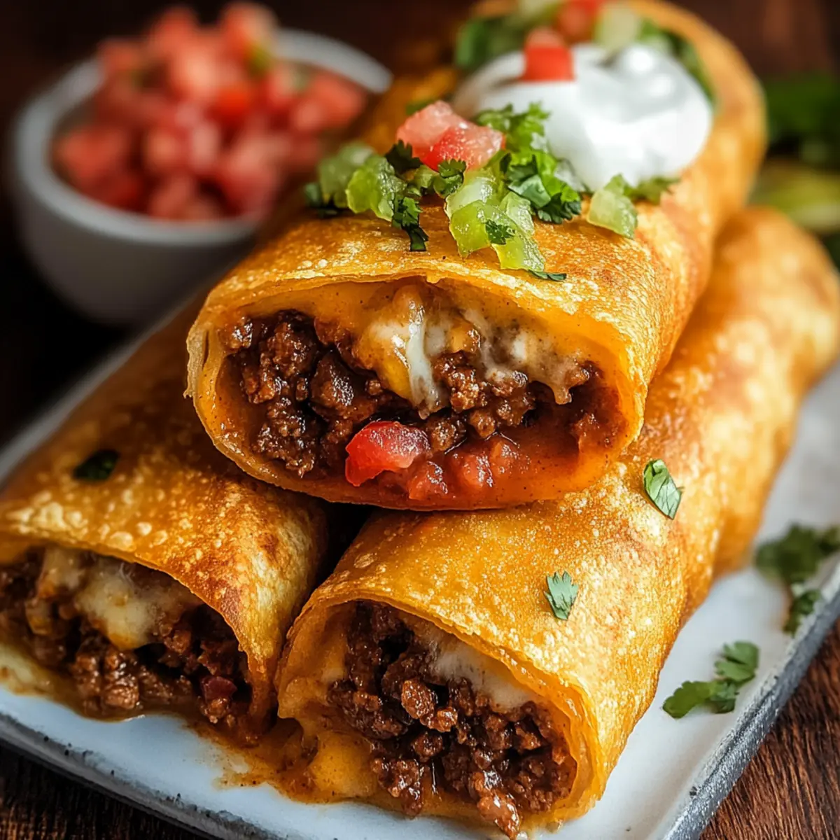 Crispy Beef and Cheese Chimichangas: Perfect Tex-Mex Delight